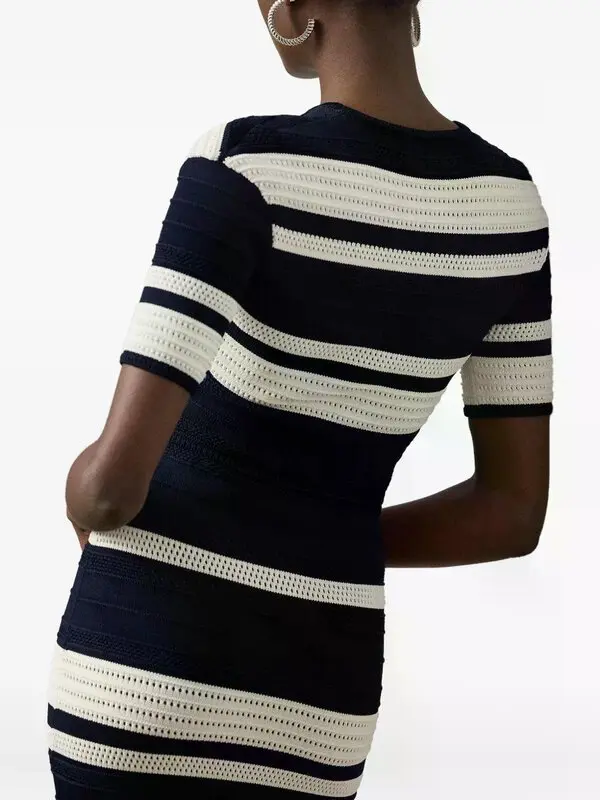 Ralph Lauren Striped Textured Short-sleeved Sweater