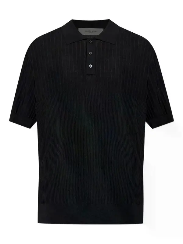 GOLDEN GOOSE Ribbed Button Polo Shirt