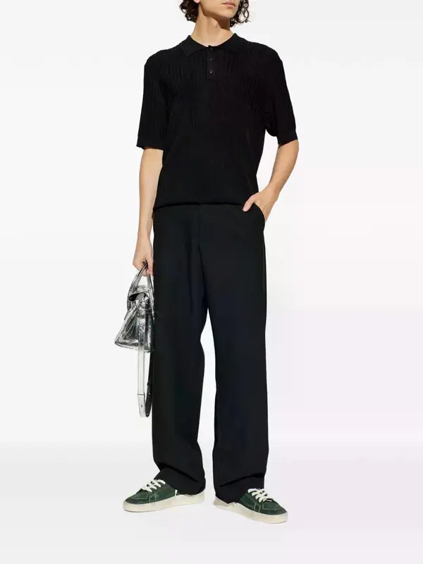 GOLDEN GOOSE Ribbed Button Polo Shirt