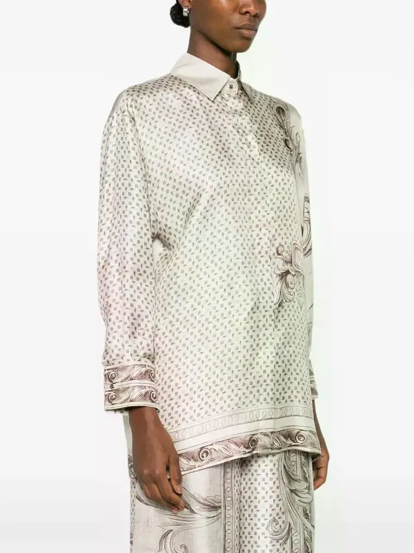 Max Mara Printed Silk Twill Shirt