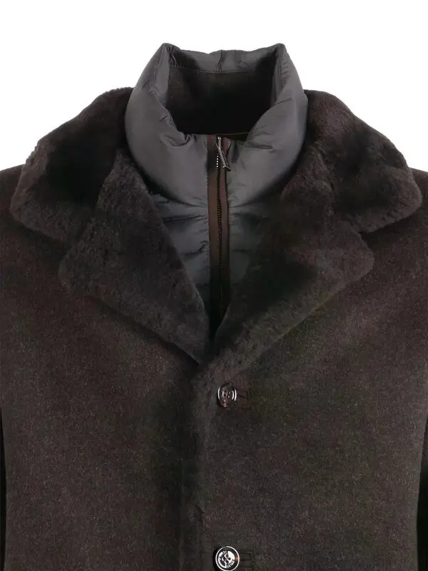 MOORER Textured-collar Single-breasted Coat
