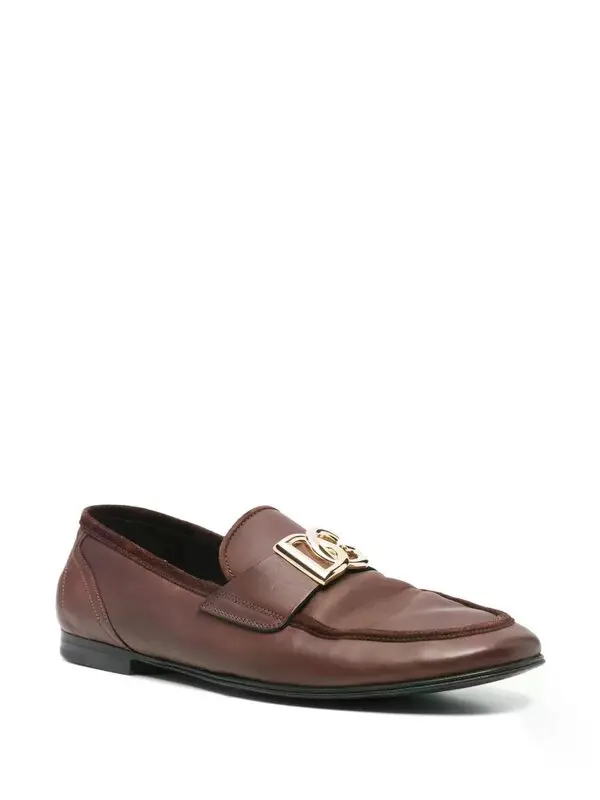 Dolce & Gabbana Dg-plaque Interlocking Loafers
