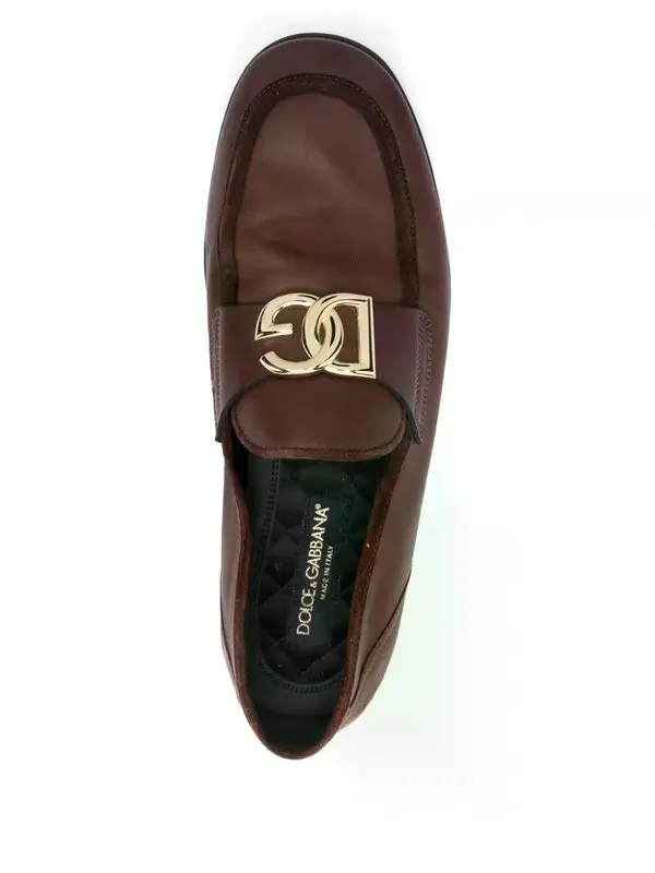 Dolce & Gabbana Dg-plaque Interlocking Loafers