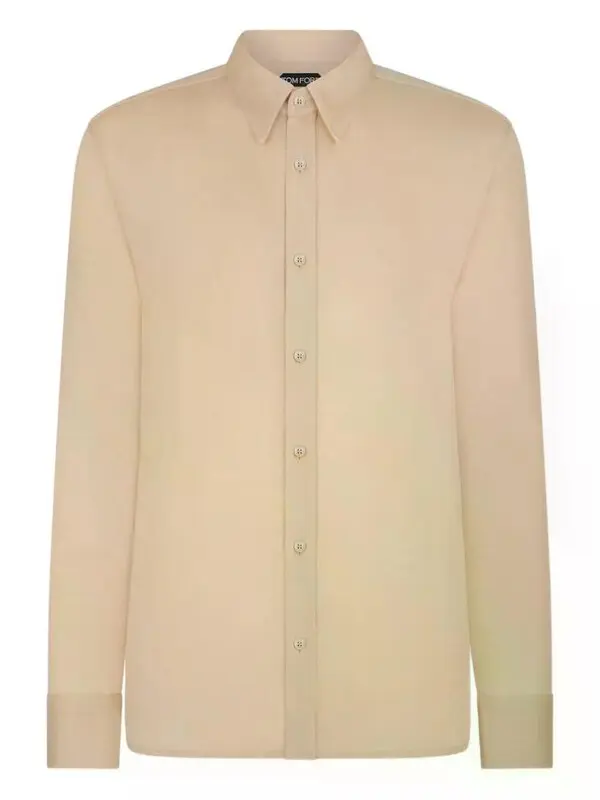 TOM FORD Button Silk Shirt - Neutrals