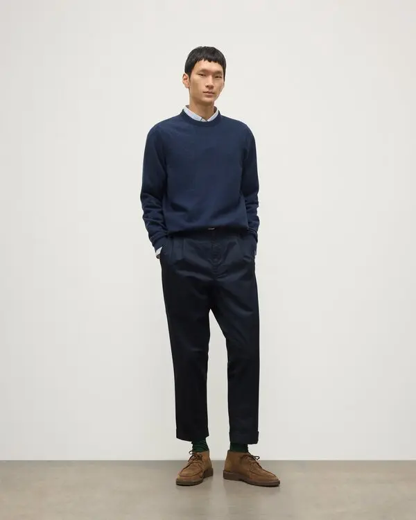 Johnstons Of Elgin Cashmere Crew Jumper - Navy