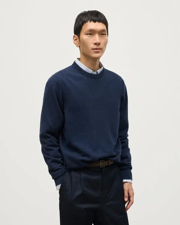 Johnstons Of Elgin Cashmere Crew Jumper - Navy
