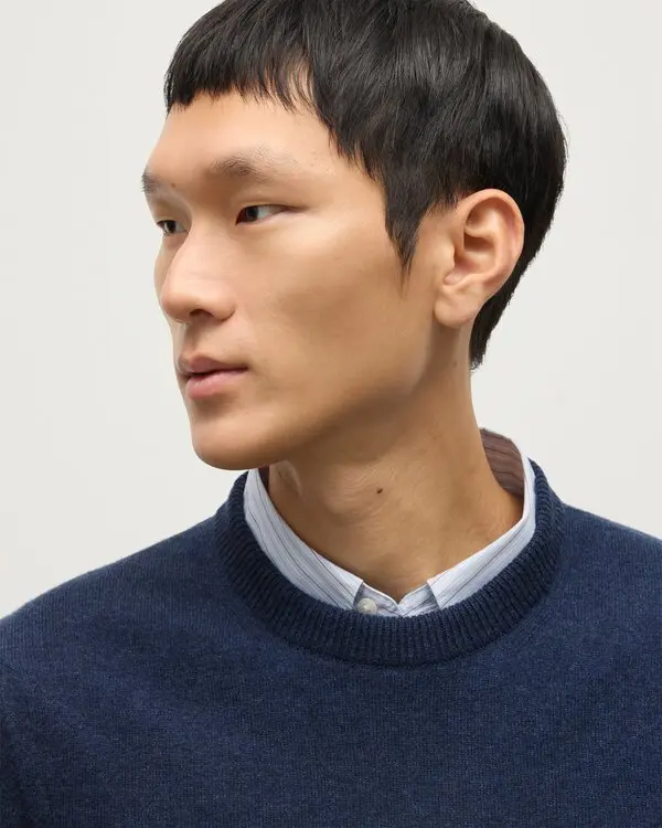 Johnstons Of Elgin Cashmere Crew Jumper - Navy