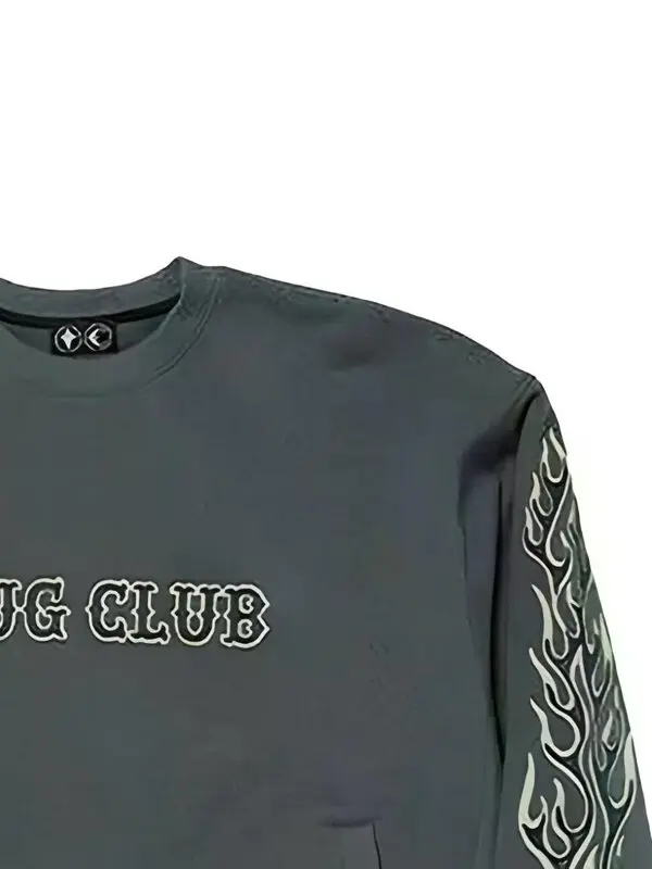 THUG CLUB Leather Flame Sweatshirt