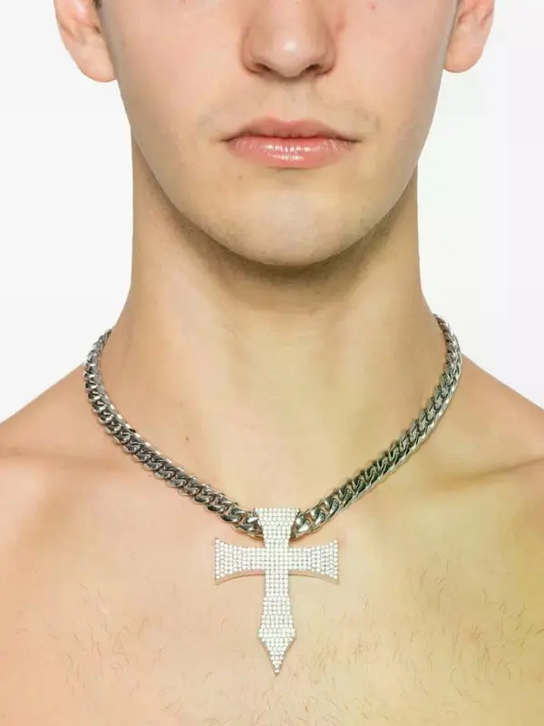 DARKAI Xxl Gothic Cross Pendant Necklace