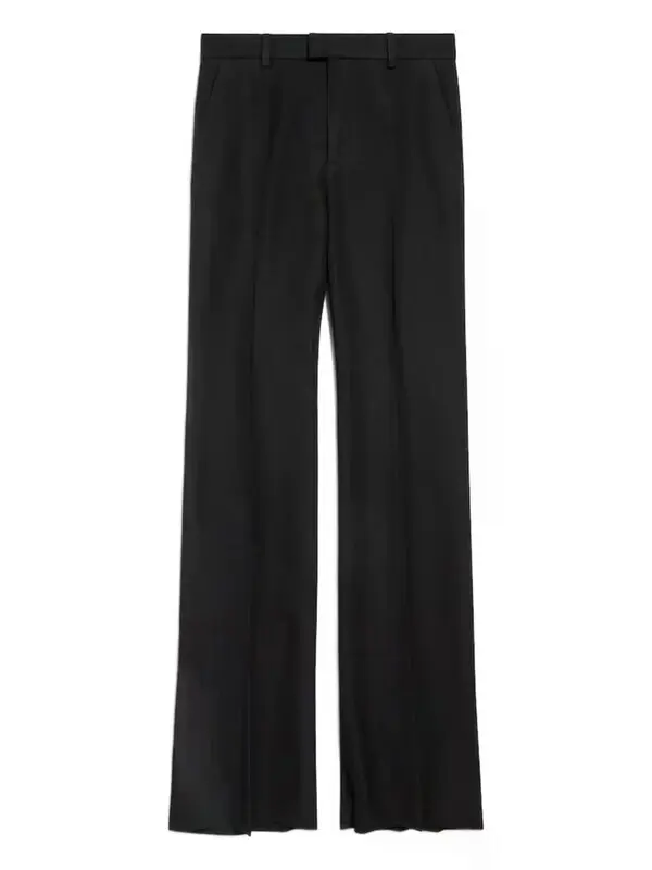 Balenciaga Pleated Flared Trousers - Black