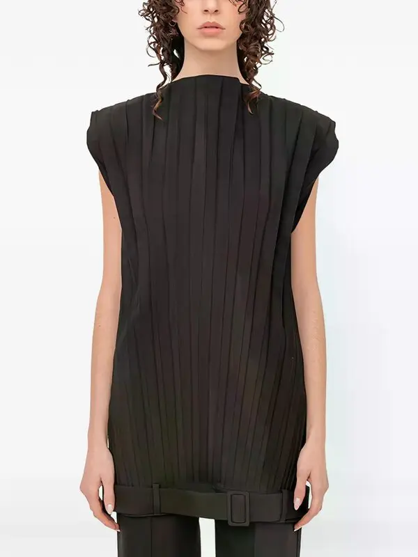 MAISON MARGIELA Pleated Mini Dress - Black