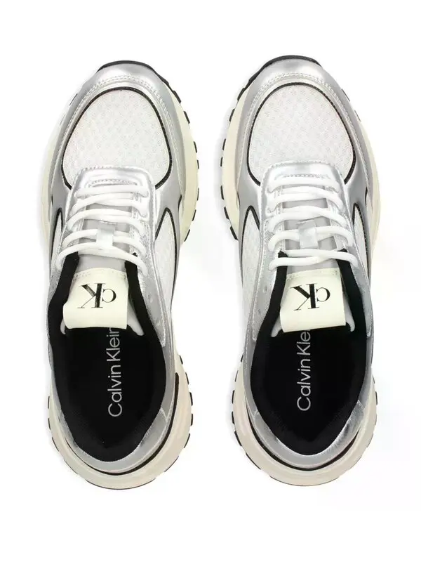 Calvin Klein Logo Detail Sneakers - Silver