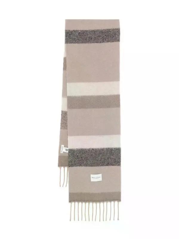 Marc O'polo Striped-pattern Fringed Scarf - Neutrals
