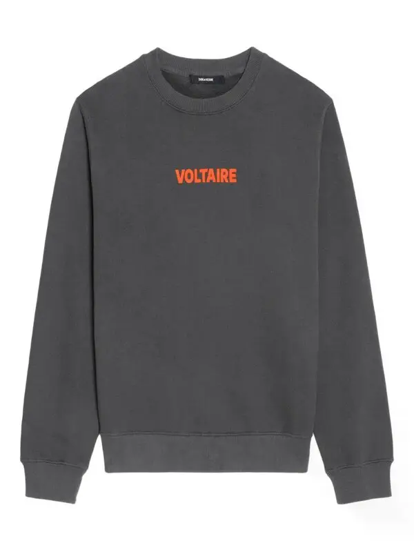 Zadig&Voltaire Aime Crewneck Sweatshirt With Graphic Prints - Grey
