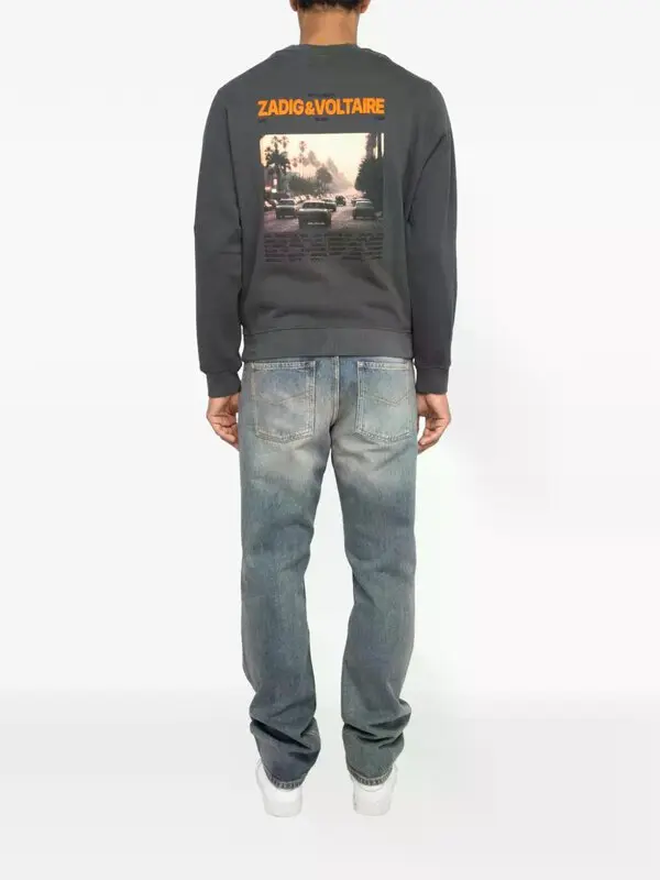 Zadig&Voltaire Aime Crewneck Sweatshirt With Graphic Prints - Grey