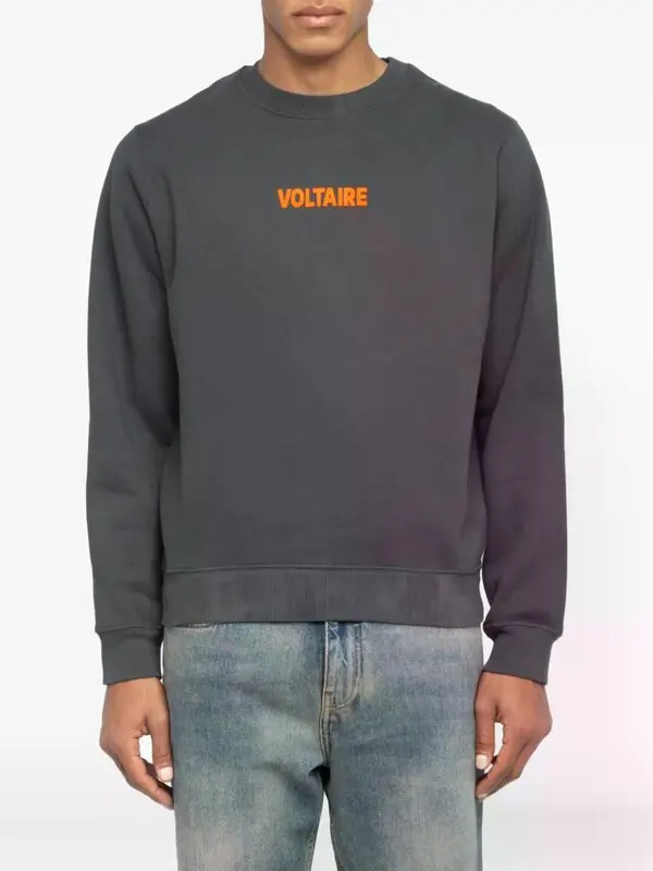 Zadig&Voltaire Aime Crewneck Sweatshirt With Graphic Prints - Grey