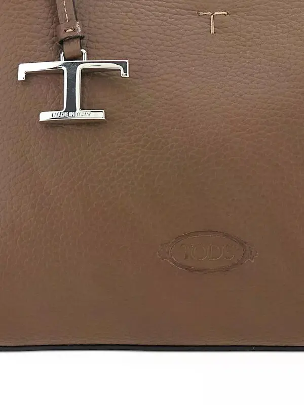 TOD'S Logo-charm Tote Bag - Brown