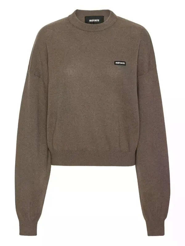 ROTATE BY BIRGER CHRISTENSEN Logo-patch Crew-neck Sweater
