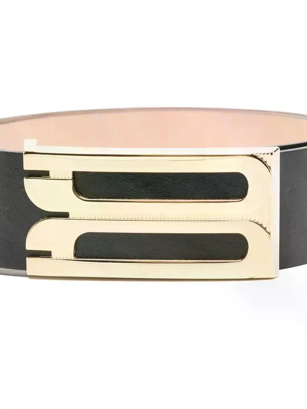 Victoria Beckham Jumbo Plaque Belt - Black