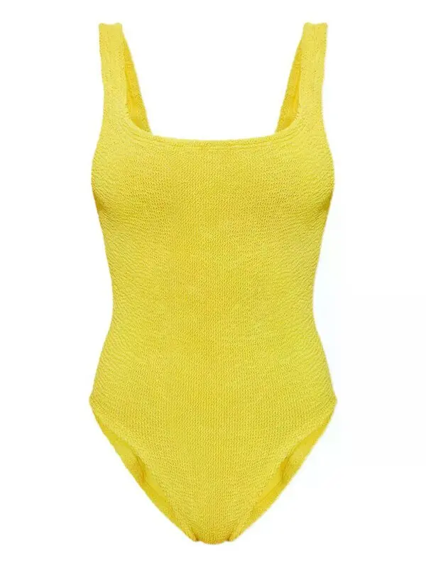 Hunza G Square-neck One-piece Swimsuit - Yellow