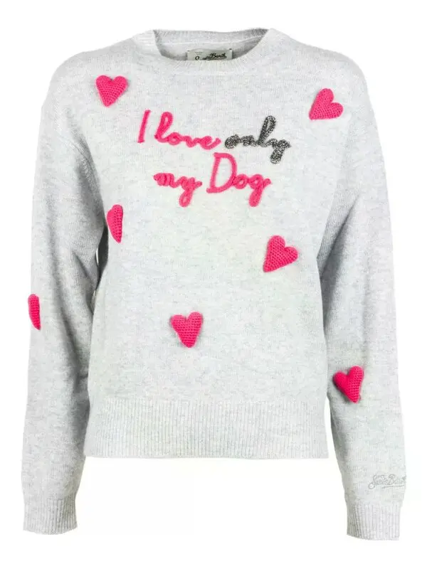 MC2 SAINT BARTH Heart-embroidered Sweater - Grey