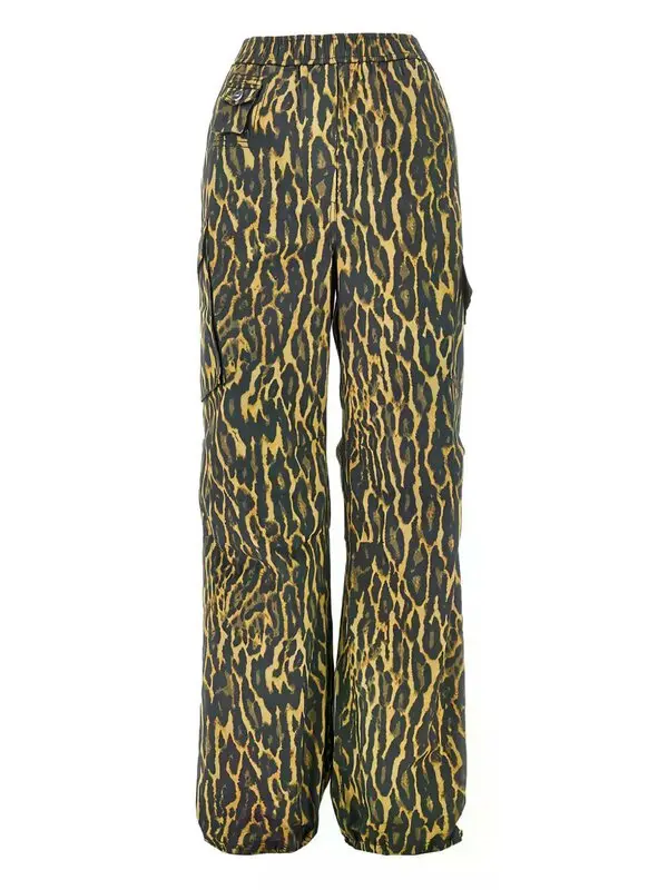 GANNI Leopard Print Trousers - Black