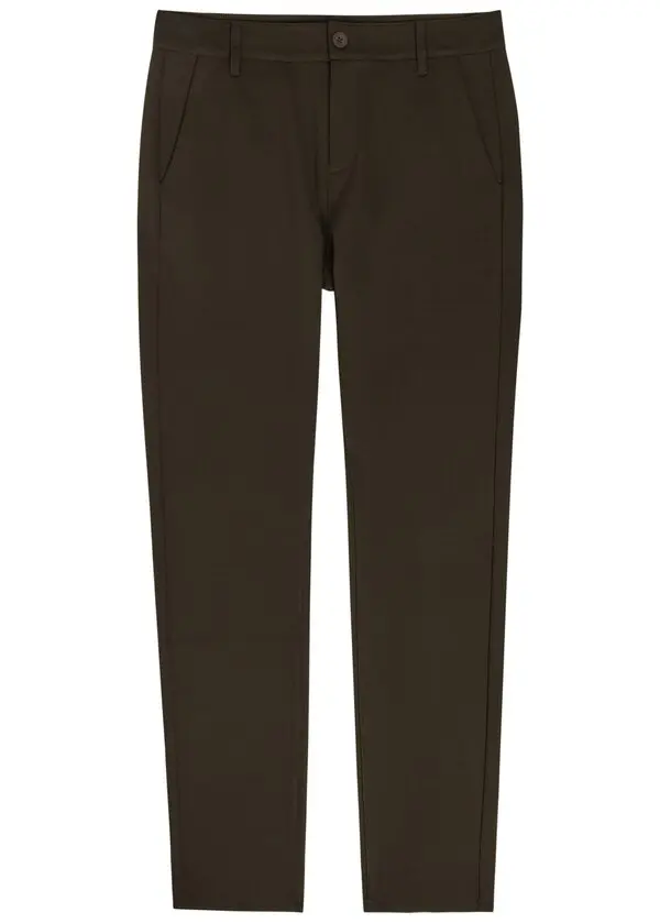Paige Stafford Slim-leg Jersey Trousers - Dark Green