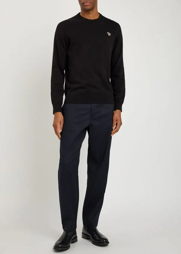 Paul Smith Appliquéd Cotton Jumper - Black