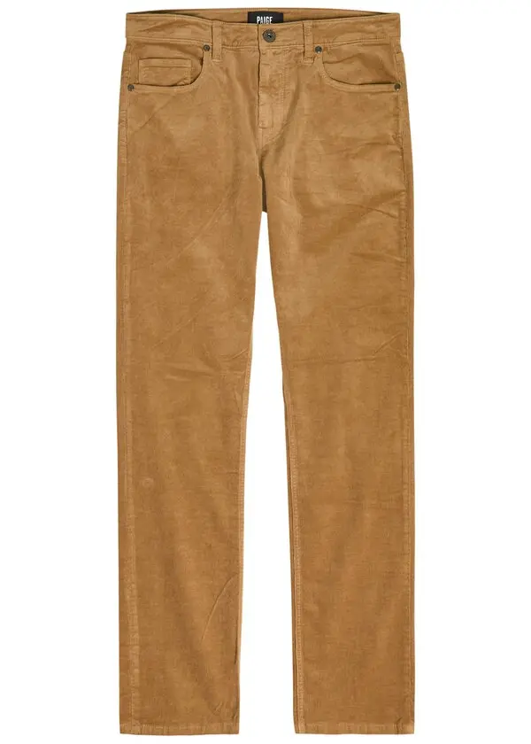 Paige Federal Slim Straight-leg Corduroy Trousers - Camel