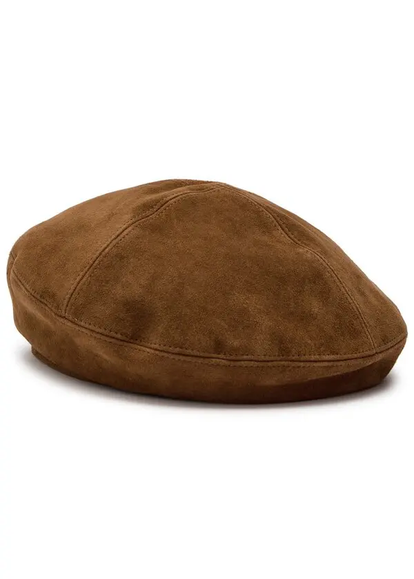 Lack Of Color Priya Suede Beret - Brown