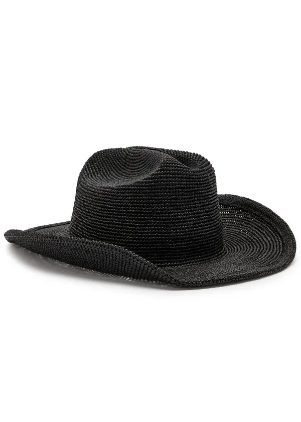 Lack Of Color Raffia Cowboy Hat - Black