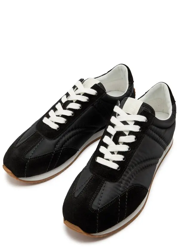 TOTEME Panelled Nylon And Suede Sneakers - Black