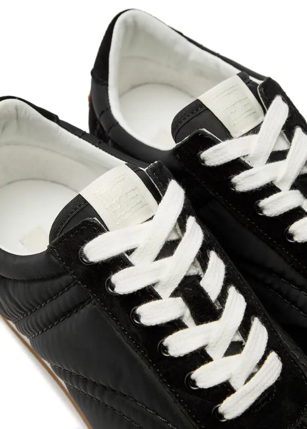 TOTEME Panelled Nylon And Suede Sneakers - Black