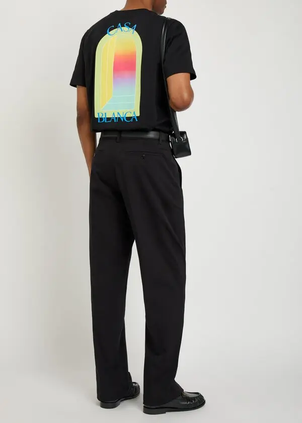 Casablanca Straight-leg Stretch-cotton Trousers - Black
