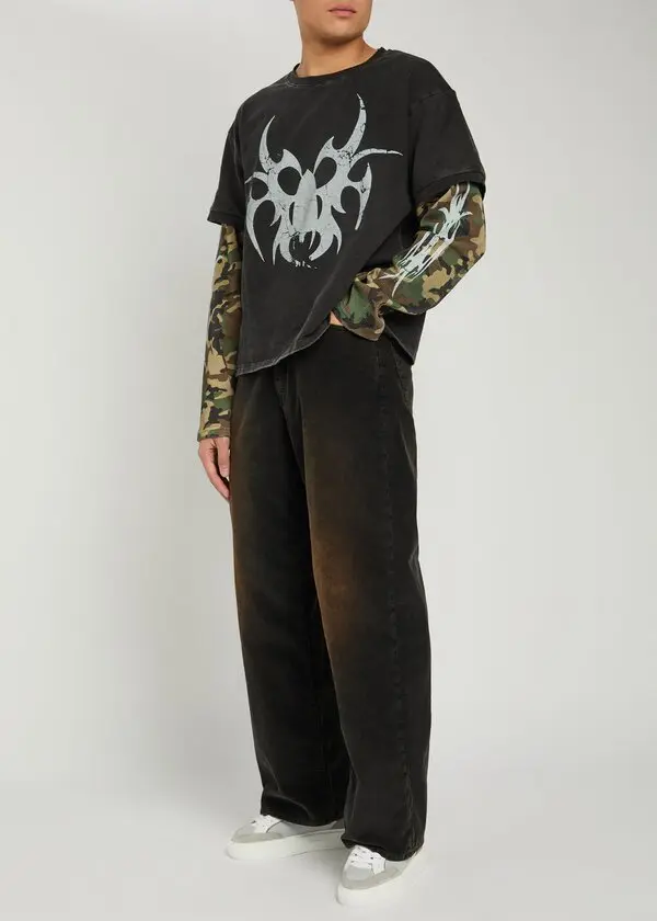 CHEW FOREVER Roach Layered Long Sleeve Cotton T-shirt