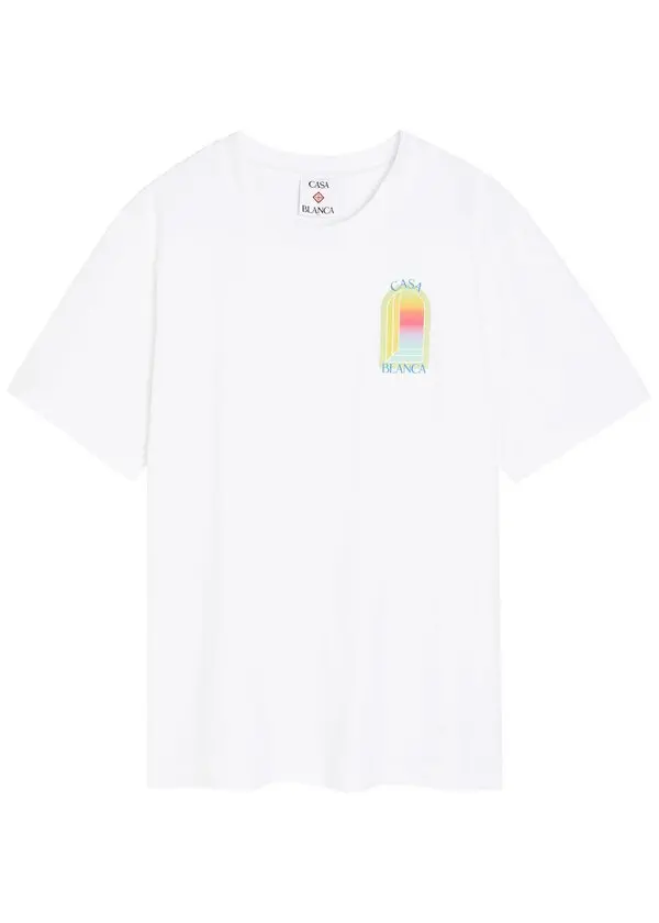 Casablanca L'arche Printed Cotton T-shirt - White