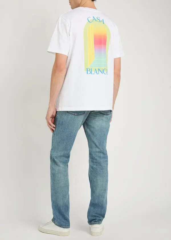 Casablanca L'arche Printed Cotton T-shirt - White