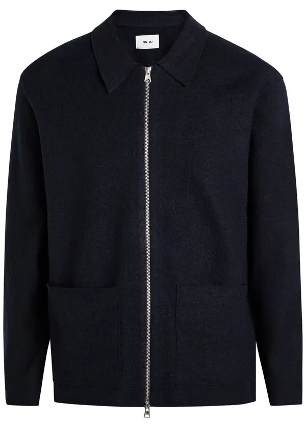 Nn07 Jonas Knit Wool Jacket - Navy