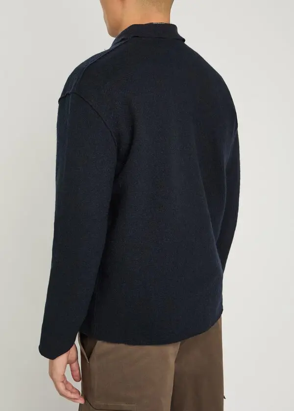 Nn07 Jonas Knit Wool Jacket - Navy