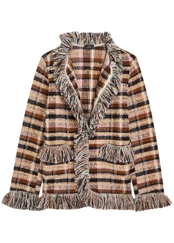 Etro Striped Fringed Woven Jacket