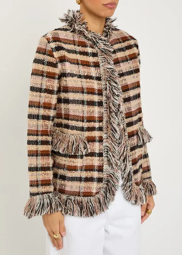 Etro Striped Fringed Woven Jacket