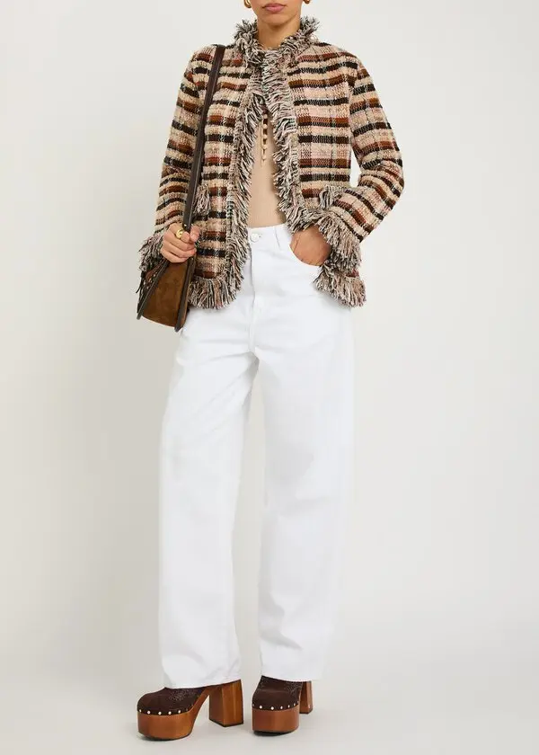 Etro Striped Fringed Woven Jacket