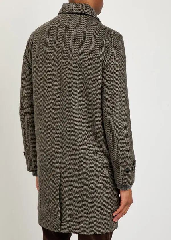 Paige Herringbone Wool-blend Coat
