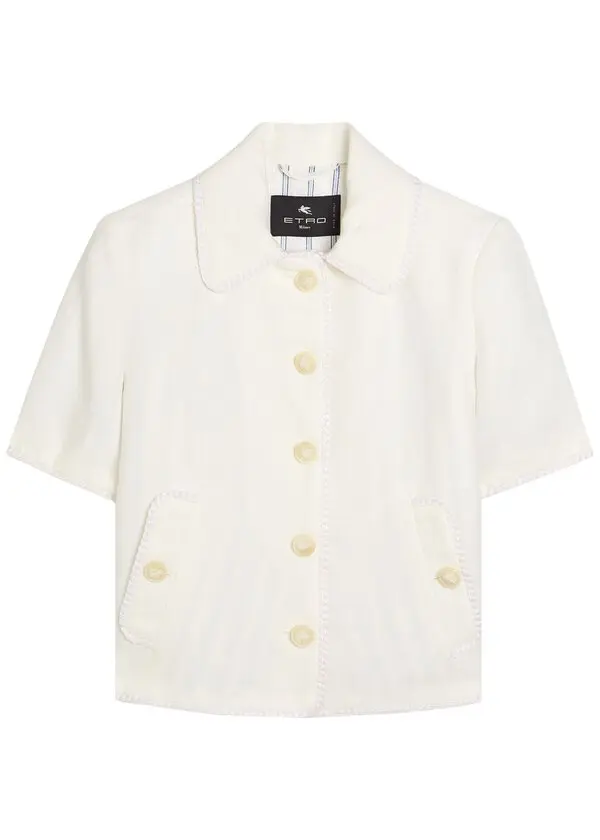 Etro Embroidered Linen Jacket - Ivory