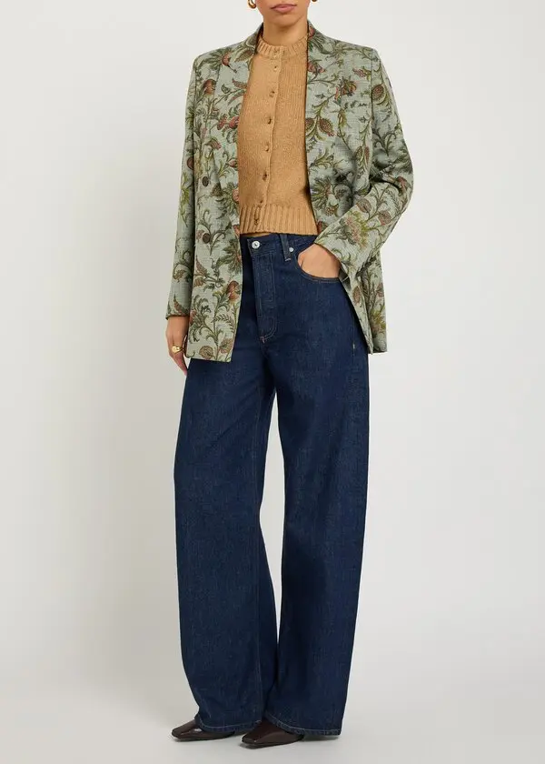 Etro Patterned Double-breasted Woven Blazer - Multicoloured 1