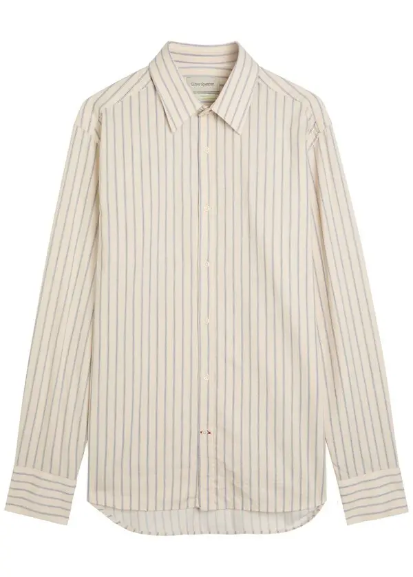 Oliver Peoples Conduit Striped Cotton Shirt - Ecru