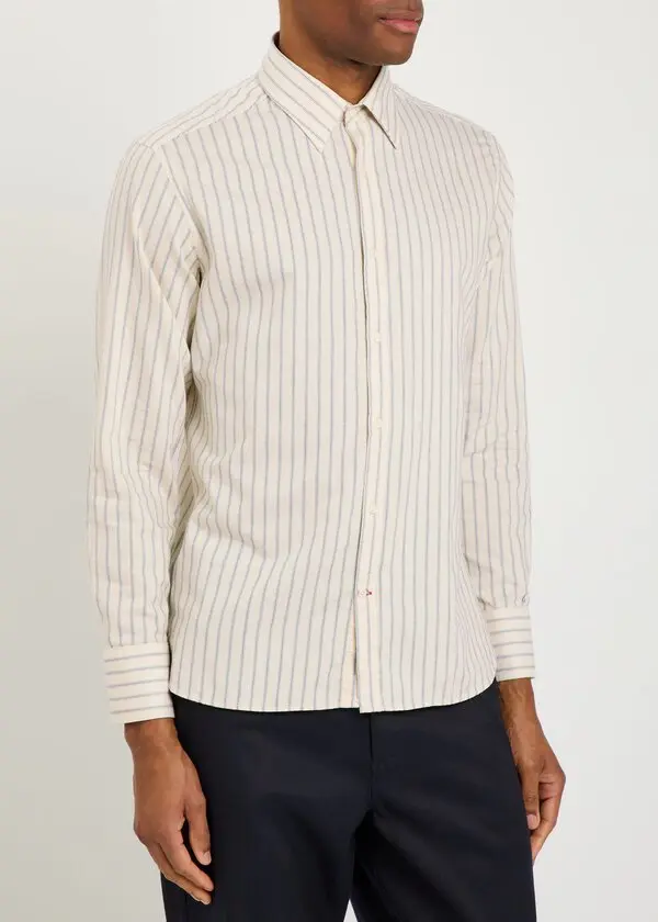Oliver Peoples Conduit Striped Cotton Shirt - Ecru