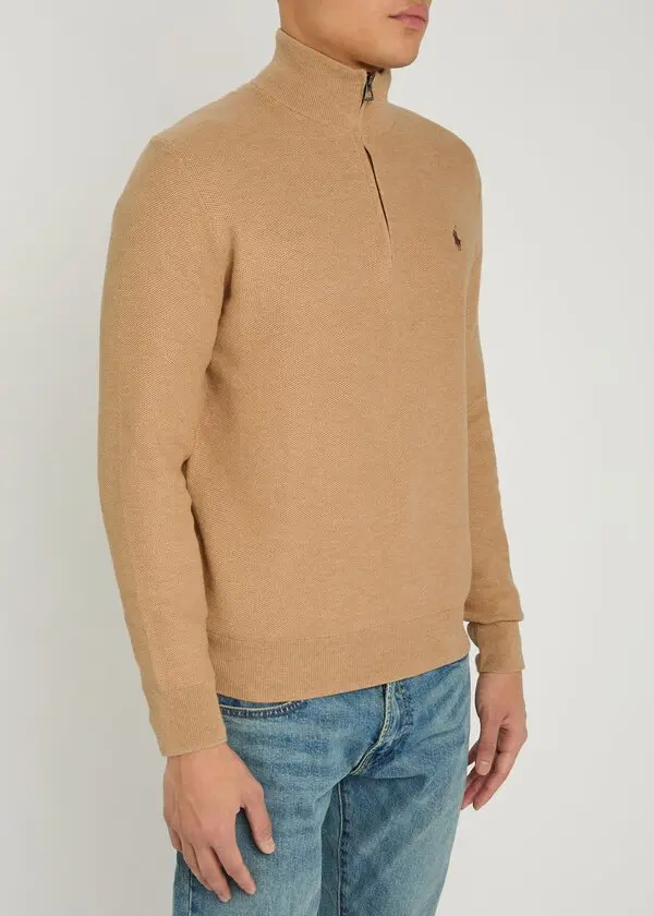 Polo Ralph Lauren Logo Half-zip Cotton Jumper