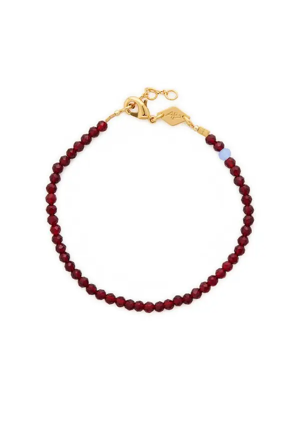 Anni Lu 18kt Gold-plated Beaded Bracelet - Burgundy