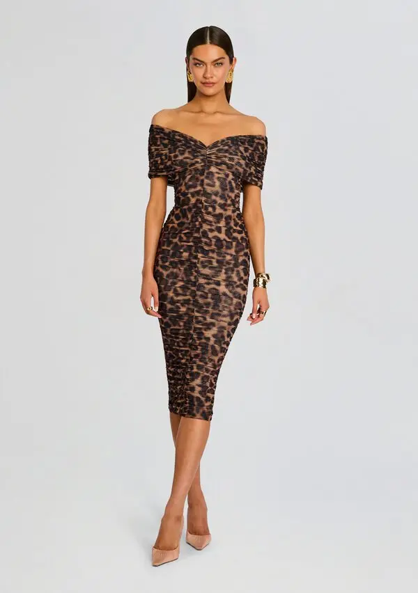 SEROYA Gianina Mesh Midi Dress